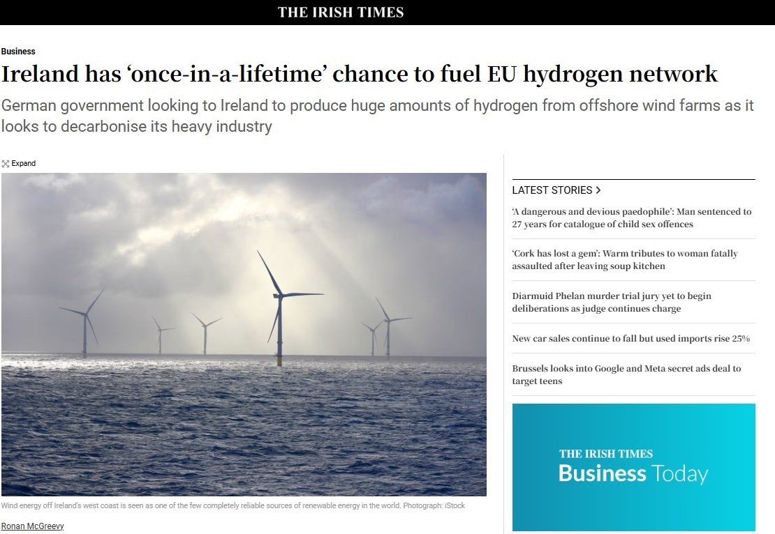 Irish Times on ECI’s Offshore Wind | Energy Co-operatives Ireland
